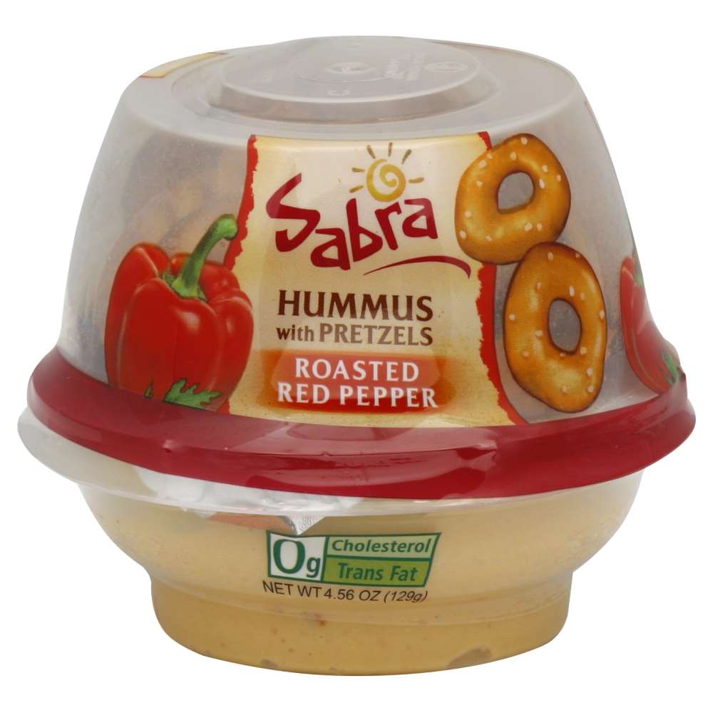 Sabra Red Pepper Hummus With Pretzel Crisps Single Serve 456 Oz Each 12case